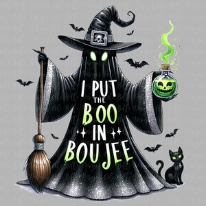 I Put the BOO in Boujee Tshirt Design Cute Ghost Halloween Witch Potion ...