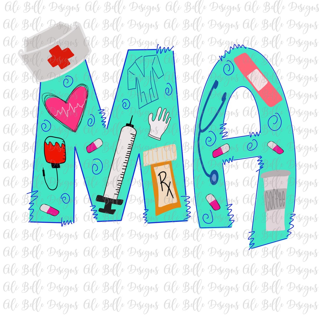 MA, Medical Assistant, Sublimation Design, Printable Art, Digital ...