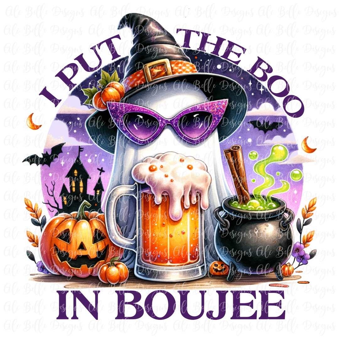 I Put the Boo in Boujee Halloween Ghost Witch Beer Mug Cauldron – Funny ...