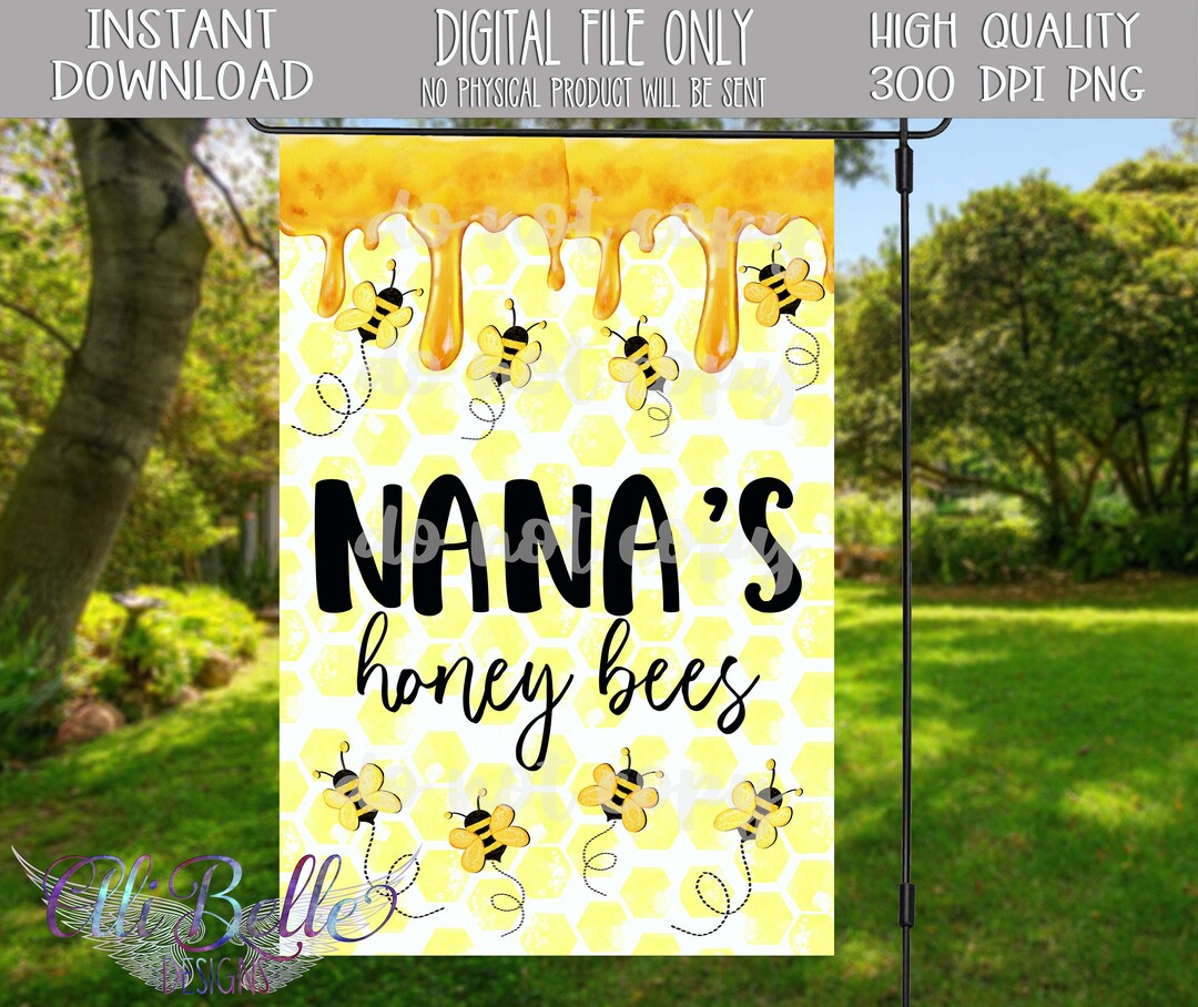 Honey Bee Garden Flag Nana's Honey Bees Flag Gnome Honey - Etsy