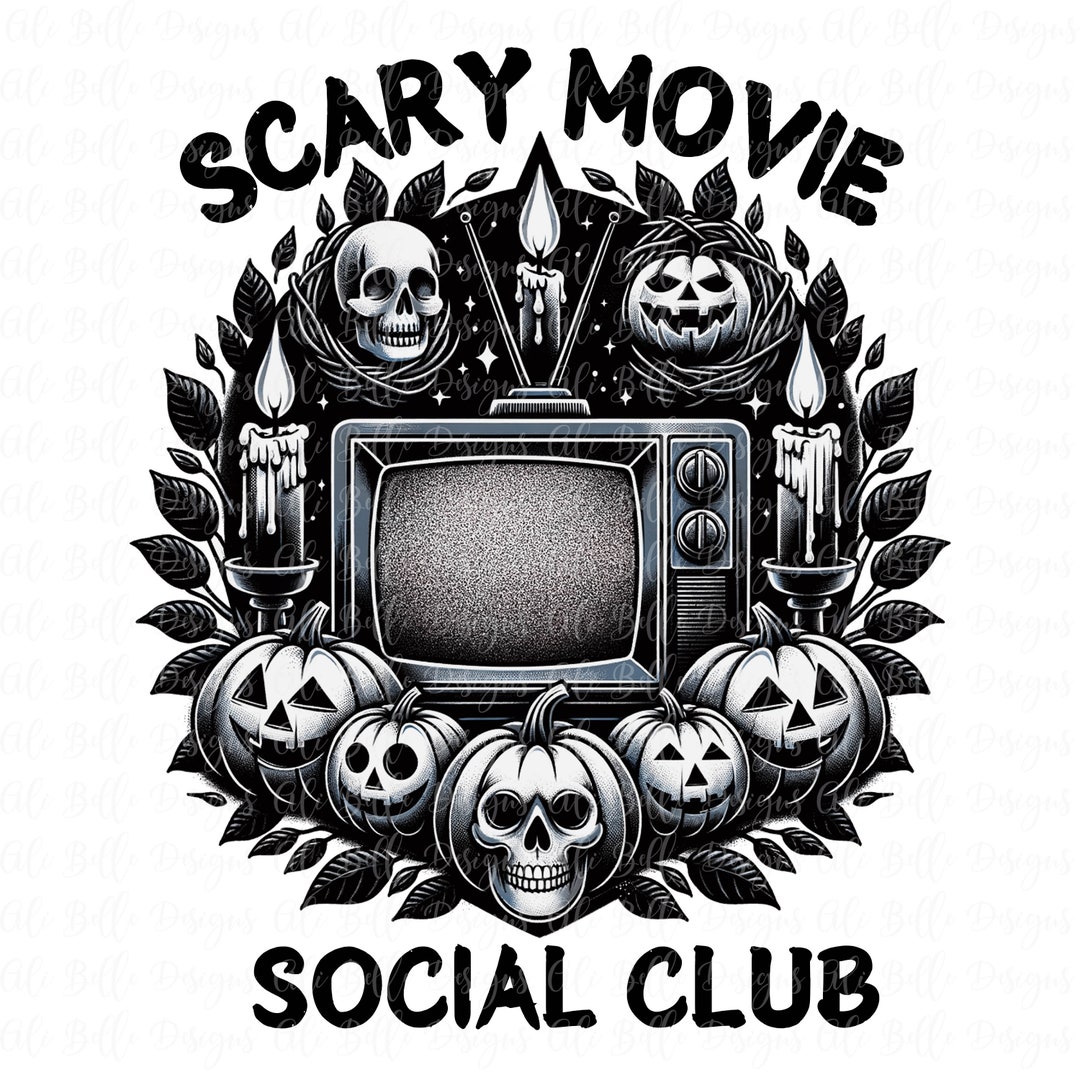 Scary Movie Social Club, Spooky Movie Club PNG, Trendy, Trending ...