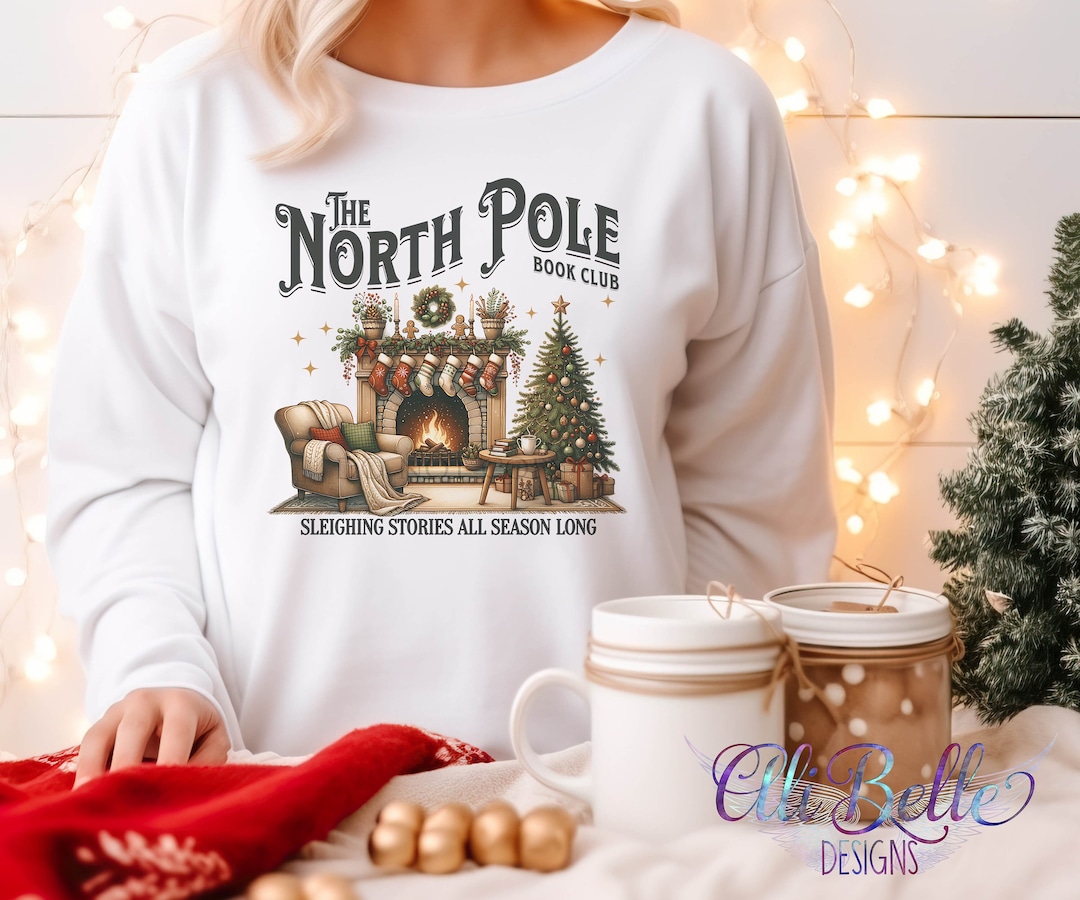 North Pole Book Club PNG, Book Club PNG, Christmas Season, Book Tok ...
