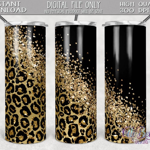 20 Ounce Skinny Tumbler Sublimation Design Download Leopard - Etsy