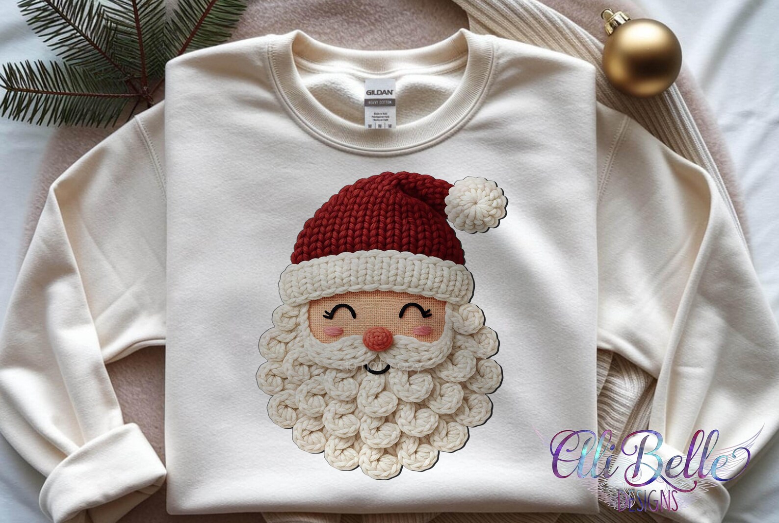 Crochet Santa PNG | Crochet Texture Christmas Design | Cozy Santa Claus ...