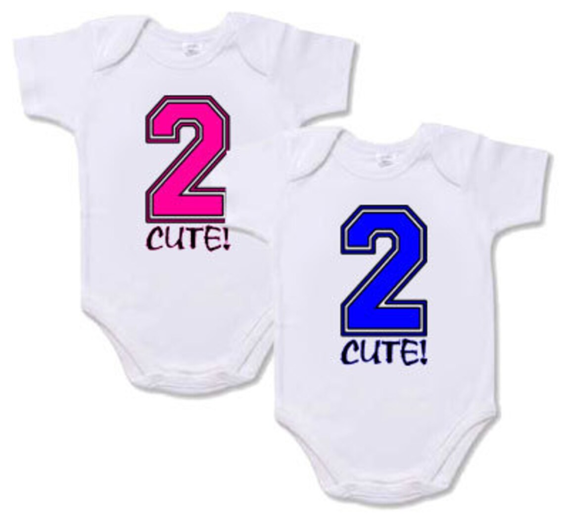 Twin Onesies Set of 2 2 Cute Onesies for Twins Boy/twin Girl - Etsy
