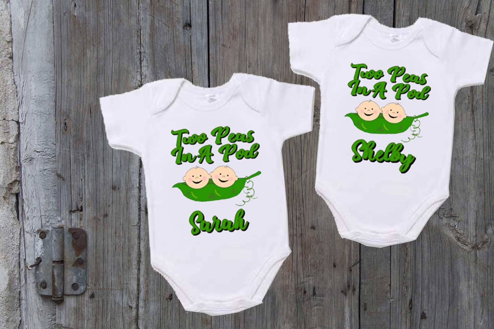 Twin Onesies Set of 2 two Peas in A Pod Onesies - Etsy