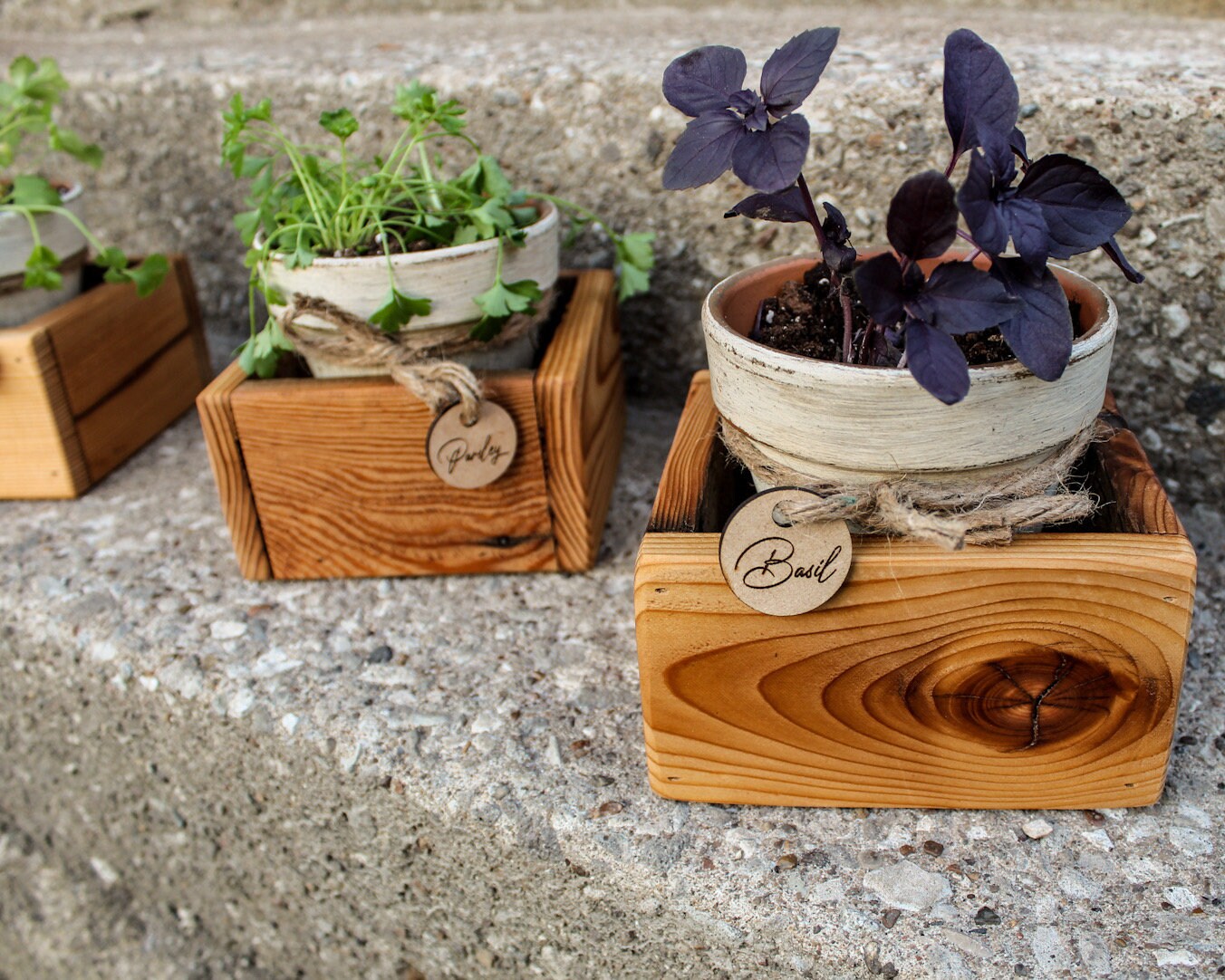 Herb Planter Herb Pots Custom Herb Box Herbs Barnwood - Etsy