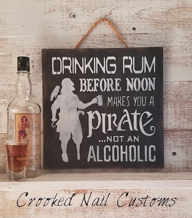 Pirate Alcohol Rum Funny Signs Wall Decor Wooden - Etsy