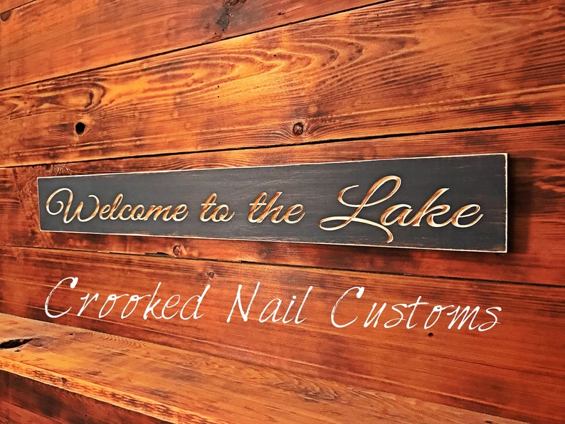 Welcome to the Lake Lake Signs Lake Life Beach Signs - Etsy