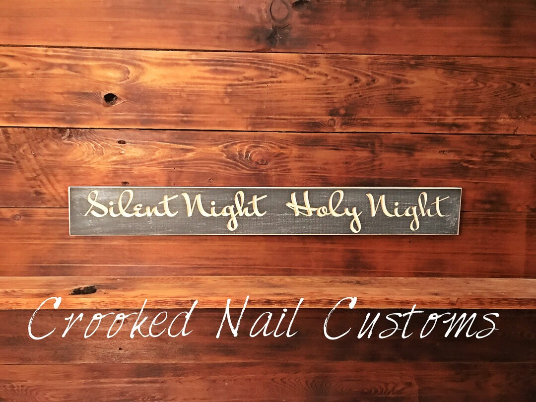 Silent Night Holy Night Wooden Sign Christmas Signs Country Christmas ...