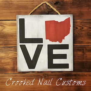 Ohio Love Signs Ohio Signs Ohio Decor Ohio Love Love Ohio Sign Wooden ...