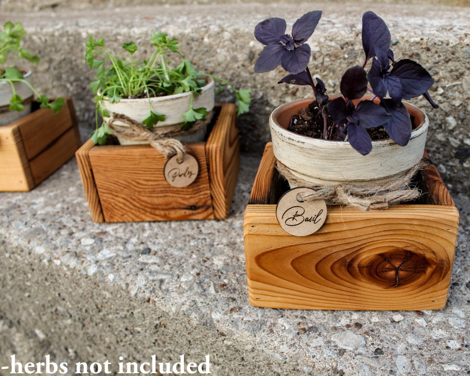 Herb Planter Herb Pots Custom Herb Box Herbs Barnwood - Etsy