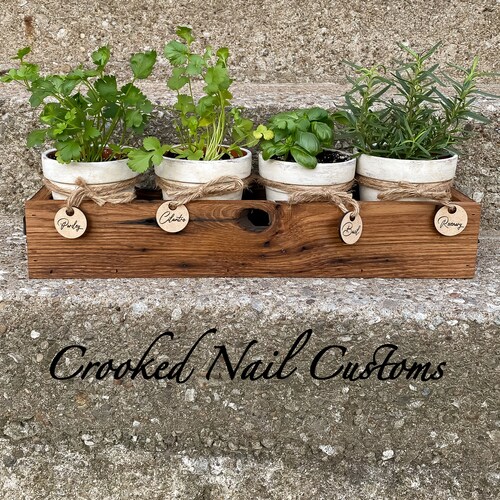 Herb Box Garden Box Planter Box Rustic Indoor Herb Box | Etsy