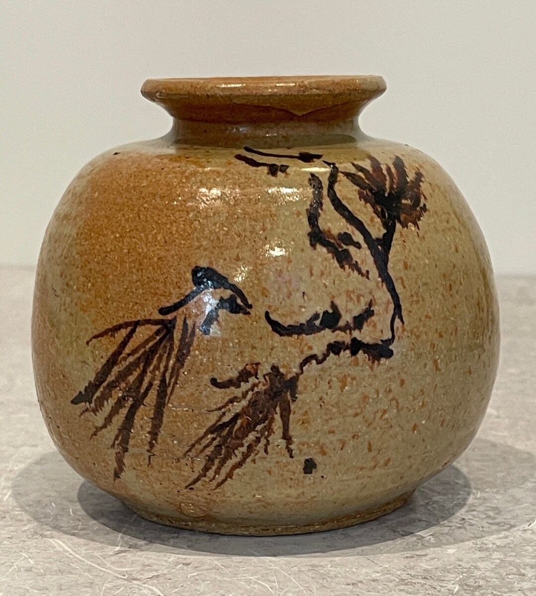 Round Pottery Vase Signed "dee Woods" - Etsy