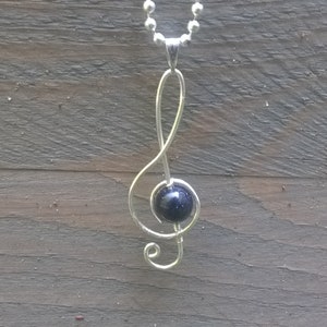 Musical Note Necklace Wire Wrapped Treble Clef Music Note - Etsy UK