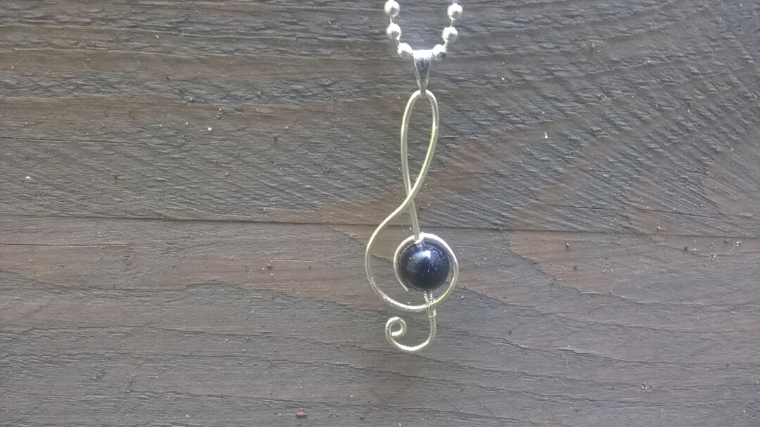 Musical Note Necklace Wire Wrapped Treble Clef Music Note - Etsy UK