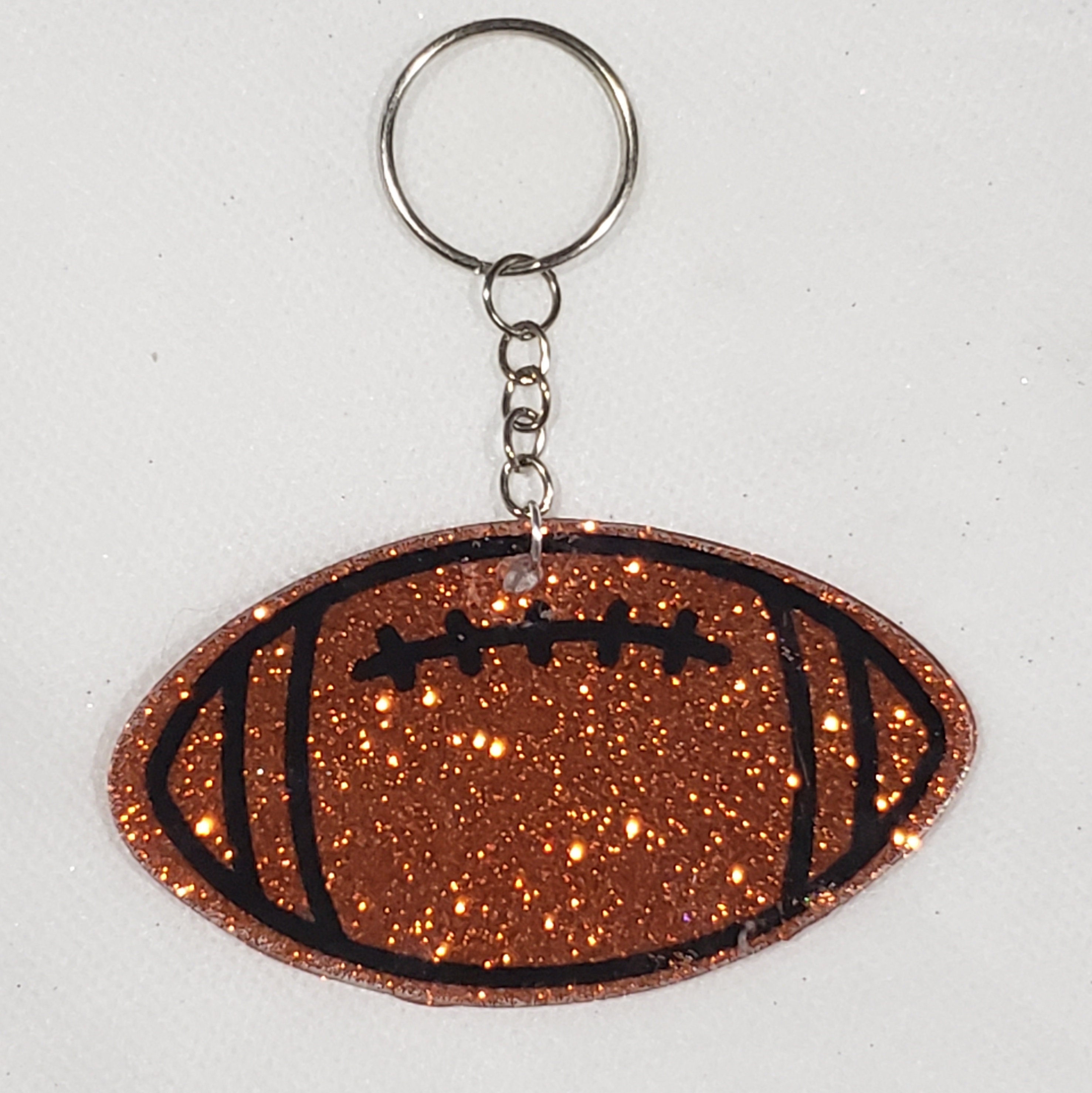Football Glitter Key Chain Custom Keychain Sports Keychain | Etsy