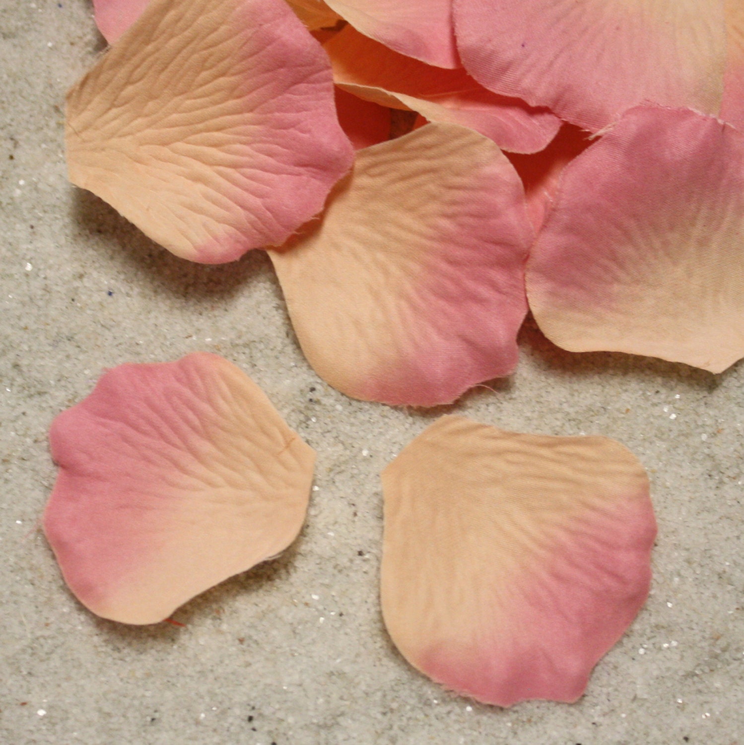 Silk Rose Petals - 2 Tone Pink and Peach Petals - Wedding Decorations ...