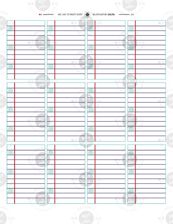 BIG HP Printable Notebook Paper Checklist Boxes | Etsy