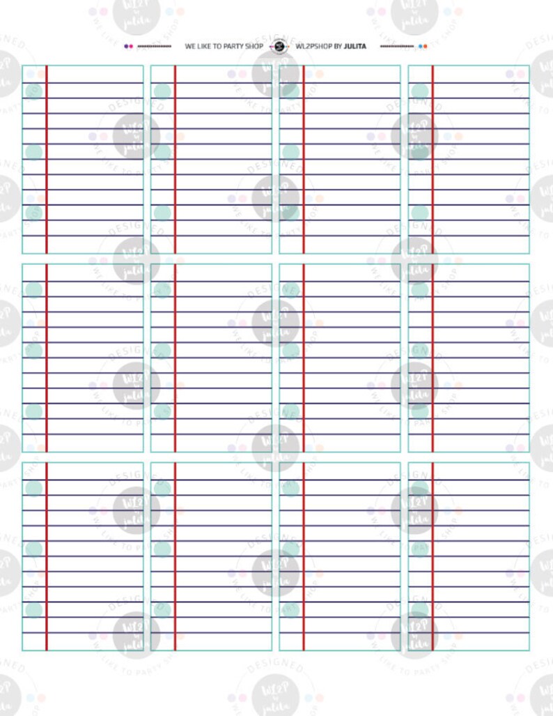 BIG HP Printable Notebook Paper Checklist Boxes - Etsy