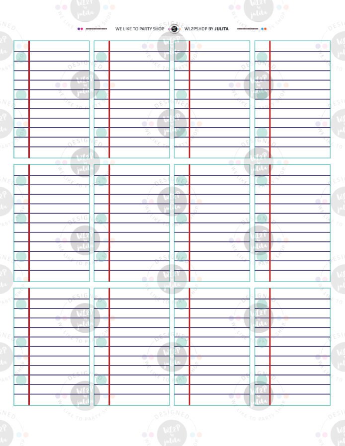 BIG HP Printable Notebook Paper Checklist Boxes - Etsy