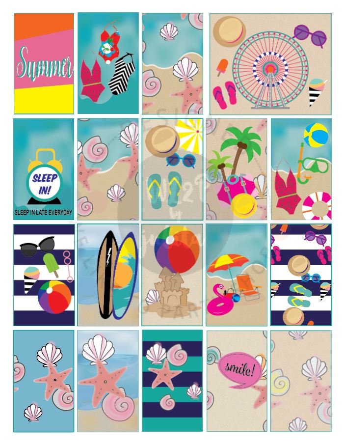 Calendars & Planners Classic July Summer Full Box Printable Sticker Kit ...
