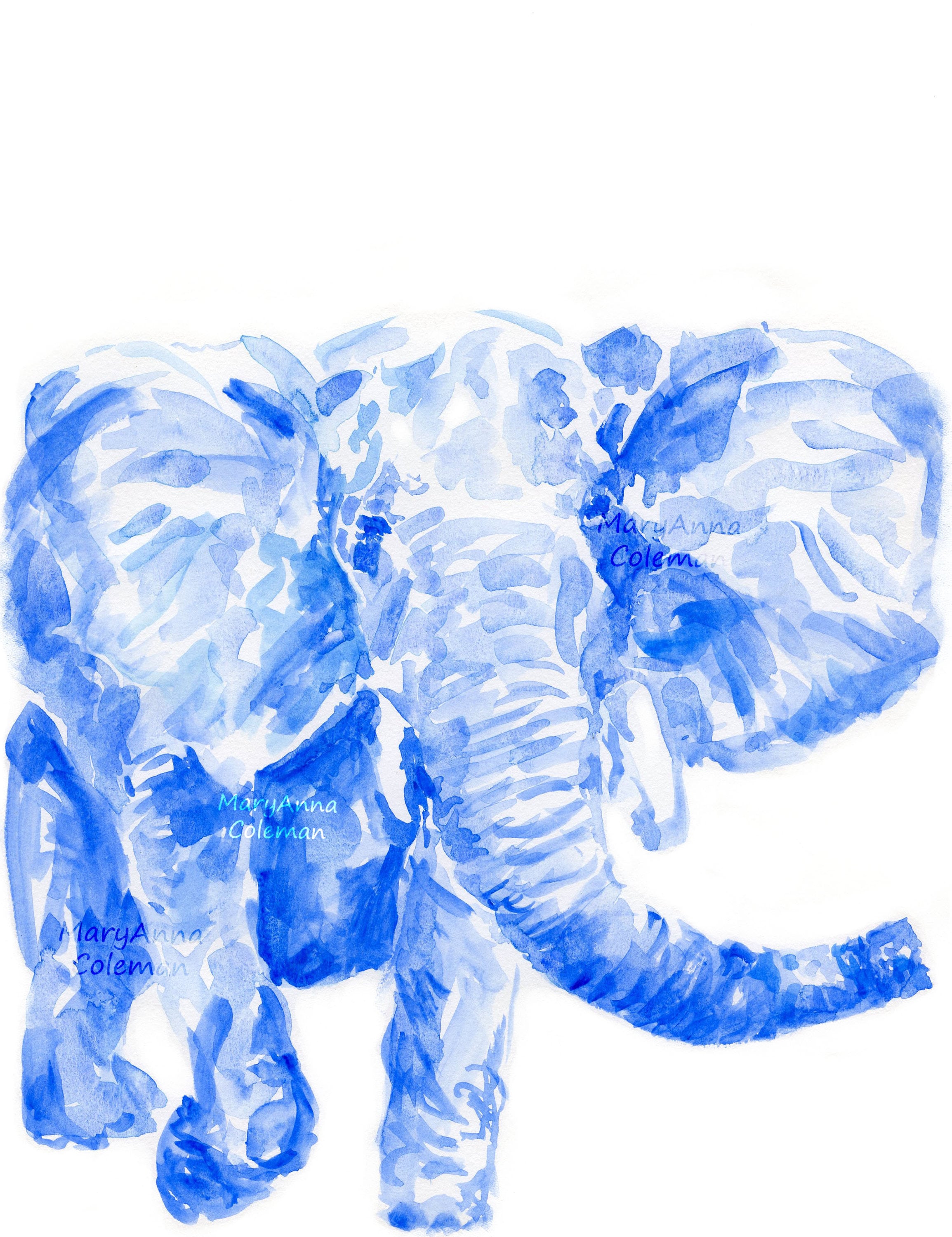 Blue Elephant - Etsy