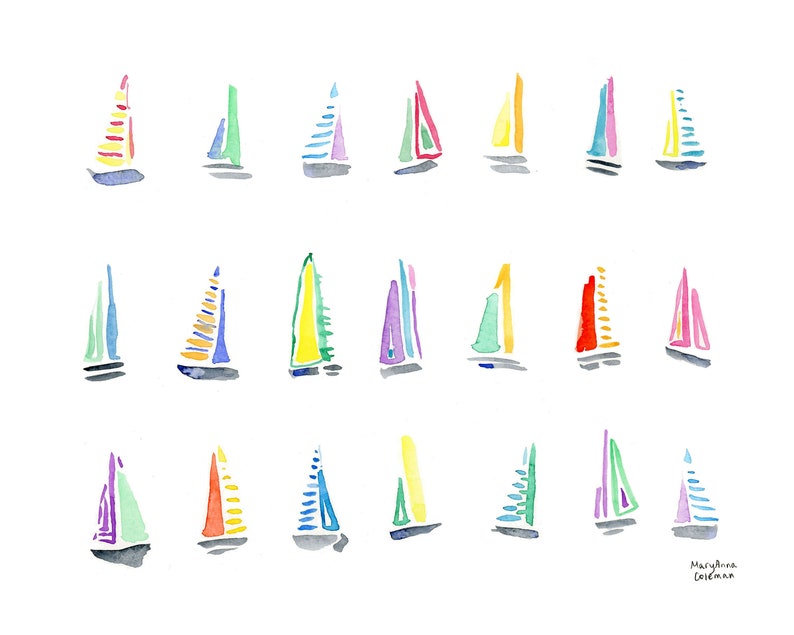 Sailboats - Horizontal - Etsy