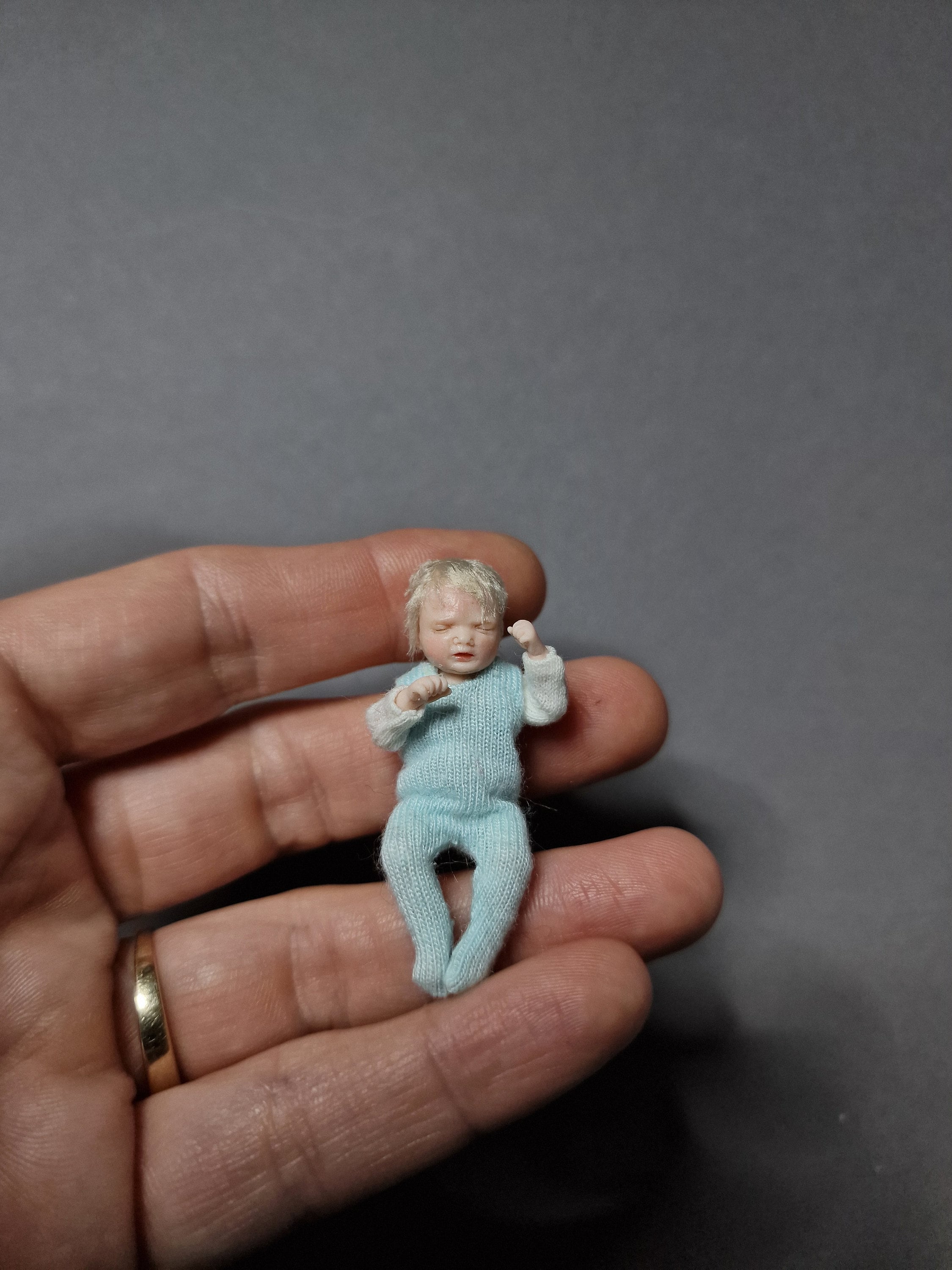 OOAK Doll for Dollhouse 1/12, OOAK Baby, 2.2 Inch, Poseable, Character ...