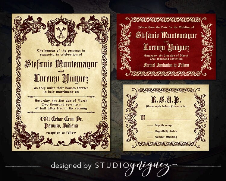 Medieval Wedding Invitation Examples Medieval Wedding Invitations