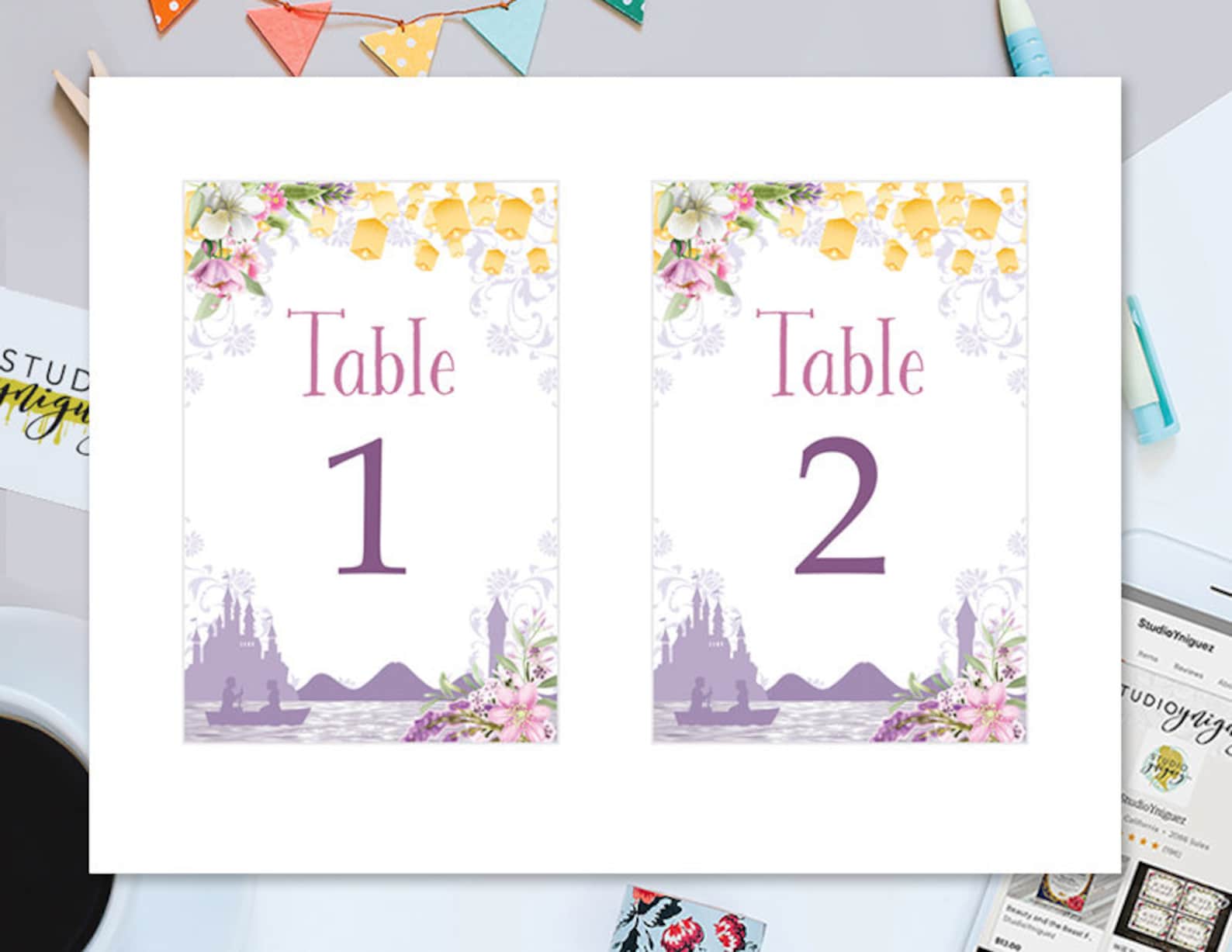 Rapunzel Princess Fairy Tale Birthday Printable 5" X 7" and 4" X 6 ...