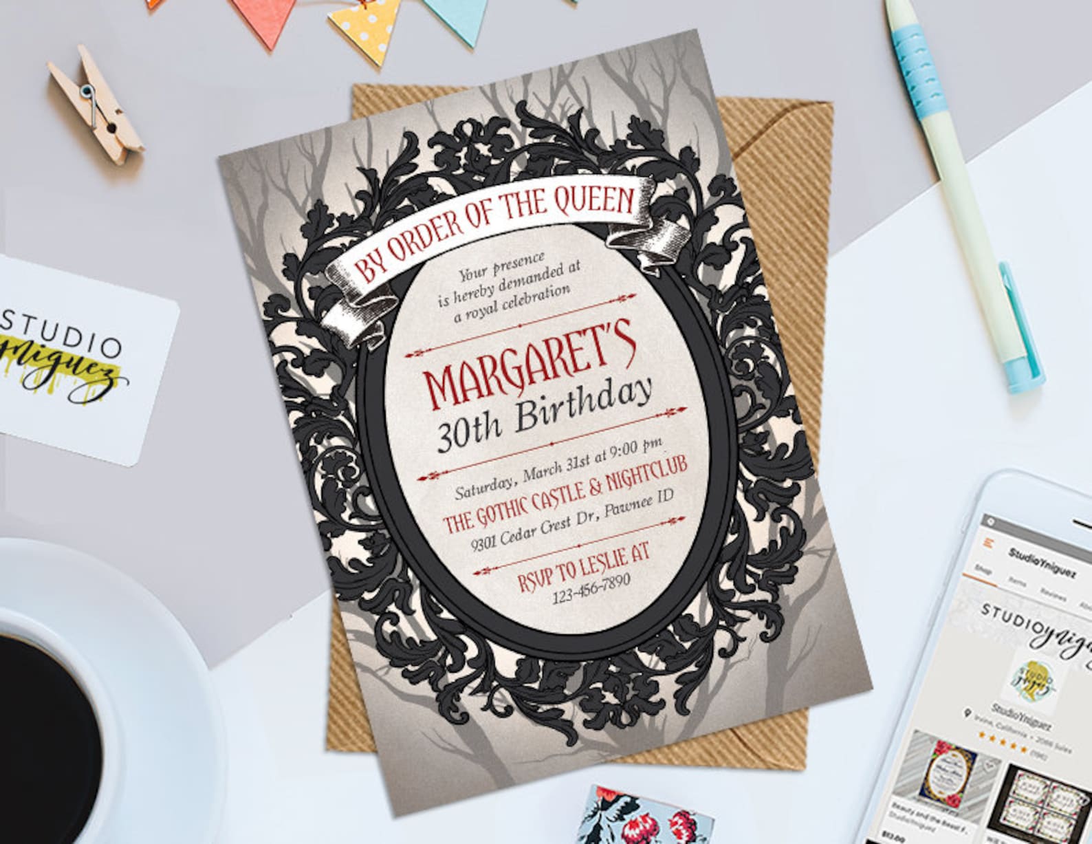 Evil Queen Birthday Printable Invitation 5 X 7 - Etsy