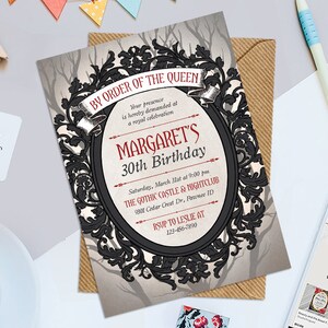 Evil Queen Birthday Printable Invitation, 5" X 7" Custom Evil Queen ...