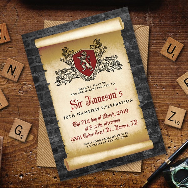 Medieval Scroll Invitation - Etsy