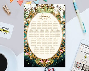 Cinderella Fairy Tale Printable 24" X 36" Seating Chart, Custom Seating ...