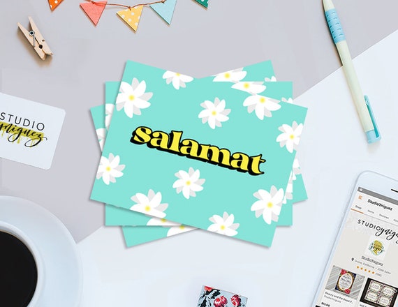 Salamat Printable Thank You Cards Sampaguita Thank You Cards - Etsy