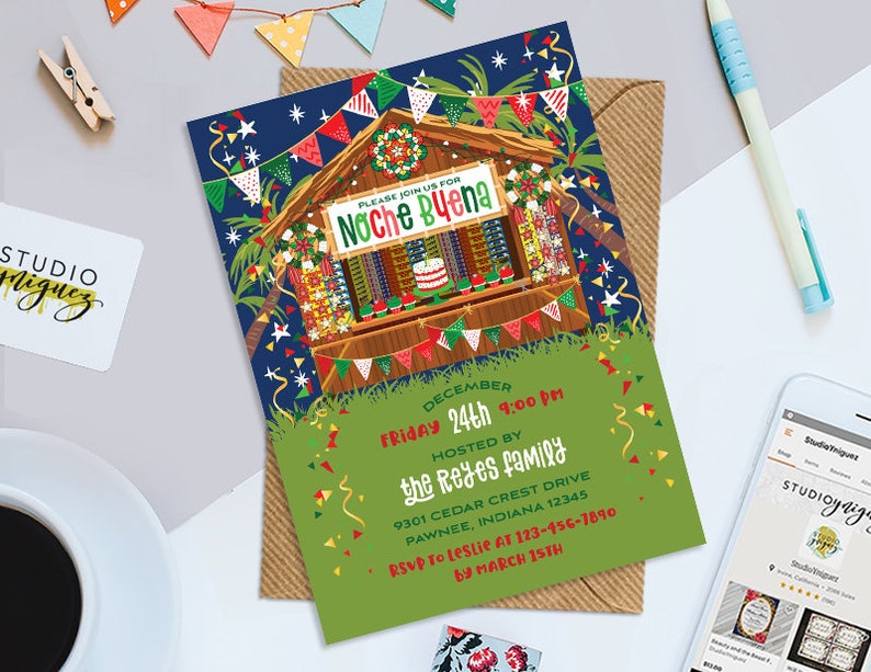 Noche Buena Printable Invitation Filipino Fiesta Invitation - Etsy