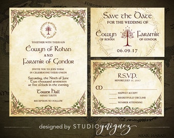 Fantasy Wedding Printable Invitation Suite Woodland Printable
