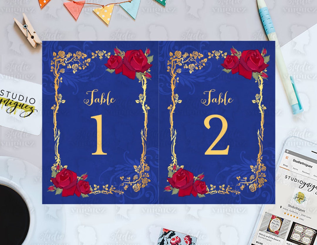 Beauty and the Beast Fairy Tale Birthday Printable 5" X 7" and 4" X 6 ...
