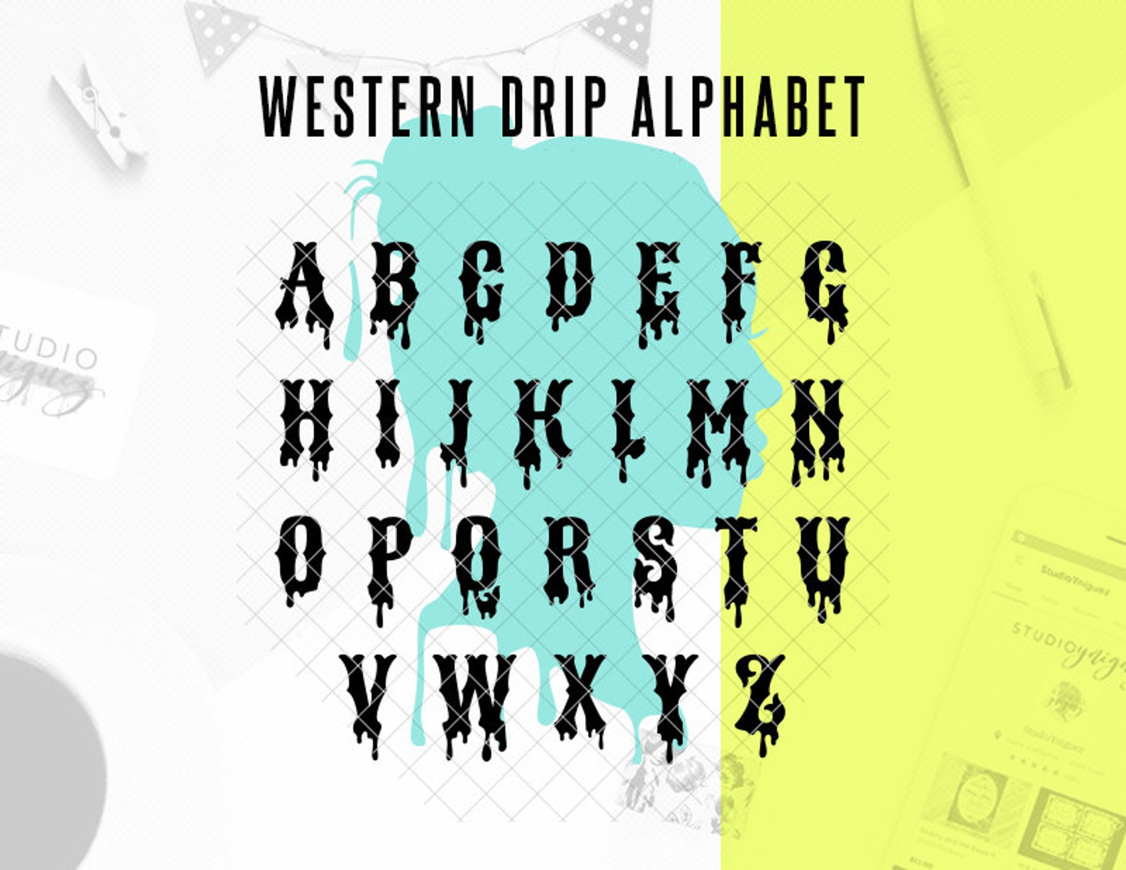 Western Drip Alphabet Western Drip Font Cowboy Drip Font - Etsy
