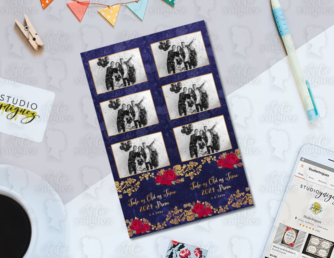 Beauty and the Beast Personalized Photo Booth Template Design, 2x6 3 ...