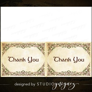 Renfaire Printable Thank You Cards, Medieval Fantasy Printable 5.5 X 4. ...