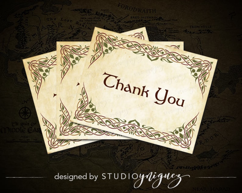 Renfaire Printable Thank You Cards Medieval Fantasy Printable | Etsy