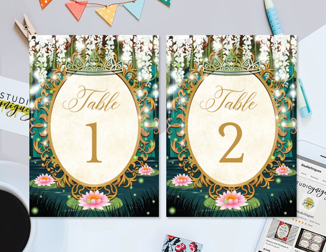 Frog Prince Fairy Tale Birthday Printable 5" X 7" Table Numbers ...