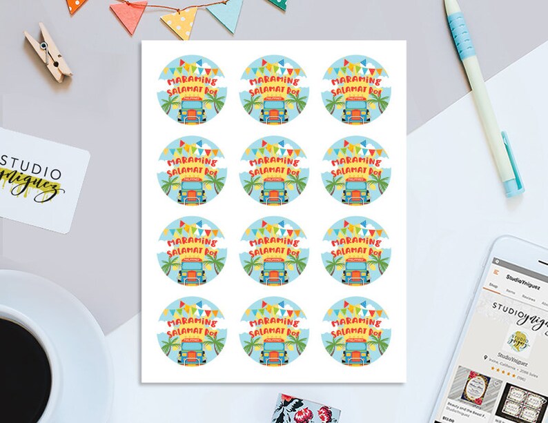 Filipino Fiesta Printable 2 Round Labels Pistahan Favor - Etsy