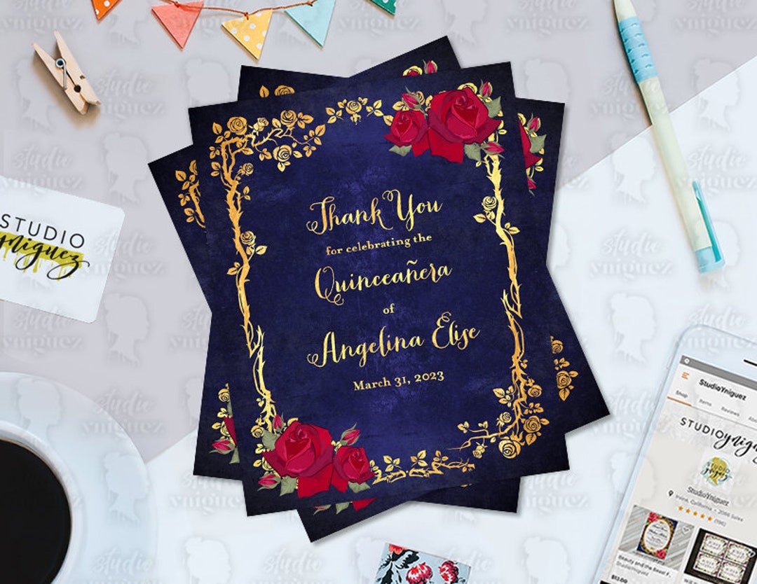 Beauty and the Beast Gold Frame and Roses Fairy Tale Printable 3.5" X 4 ...