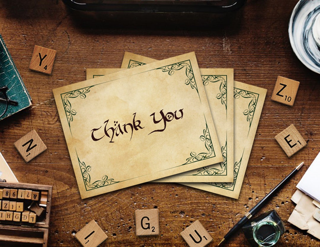 Renfaire Printable Thank You Cards, Medieval Fantasy Printable 5.5" X 4 ...