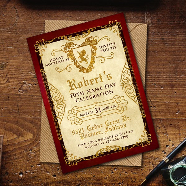 Medieval Birthday Party Invitation - Etsy