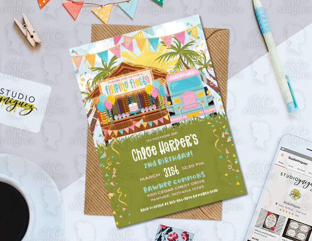 Filipino Printable Invitation, Sari Sari and Jeepney Invitation ...