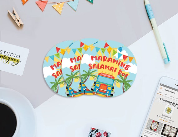 Filipino Fiesta Printable 2 Round Labels Pistahan Favor - Etsy